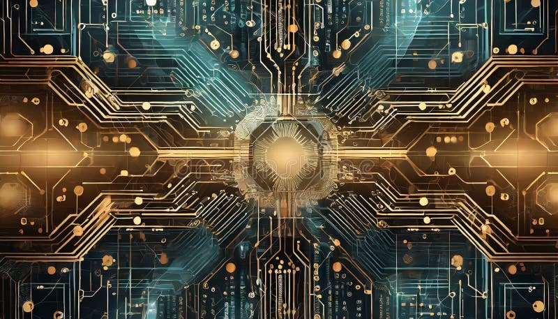 Abstract Technology Background with Processor S Stock Illustration ...