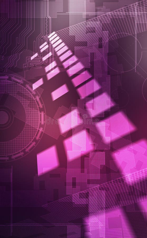 Abstract Technology Background Purple Stock Illustration - Illustration ...