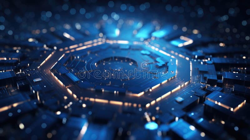 Abstract Technology Background of a Quantum Computing System with ...