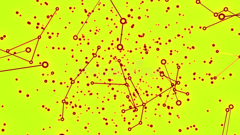 Abstract Technology Background with Red Animated Lines and Dots. Design ...