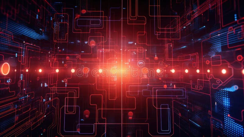 Abstract Technology Background with Red and Blue Lines Stock ...