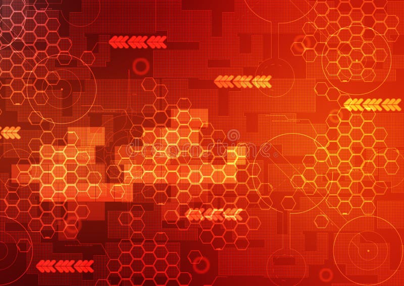 Abstract Technology Background Red Stock Illustration - Illustration of ...