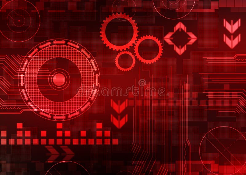 Abstract Technology Background Red Stock Illustration - Illustration of ...