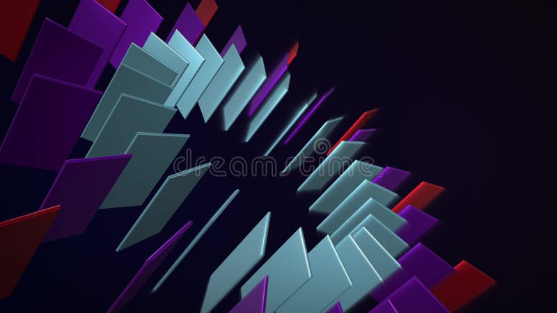 Abstract Technology Background Rotating Glowing Rectangles Around Their Axis Stock Footage ...