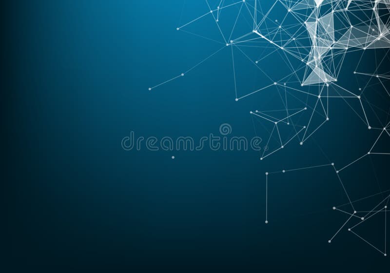 Abstract Technology Background Science Big Data Background Vector Plexus Effect Stock Vector
