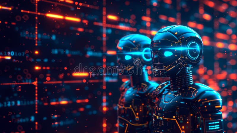 Abstract Technology Background Showcasing Evolution of Robotics and ...
