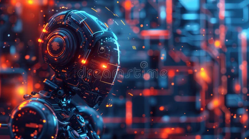 Abstract Technology Background Showcasing Futuristic Robotics and ...