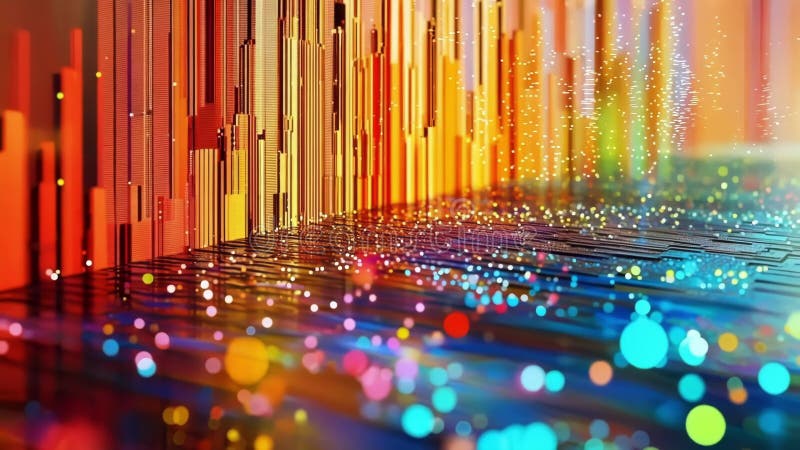 Abstract Technology Background Showing Glowing Data Transferring Stock ...