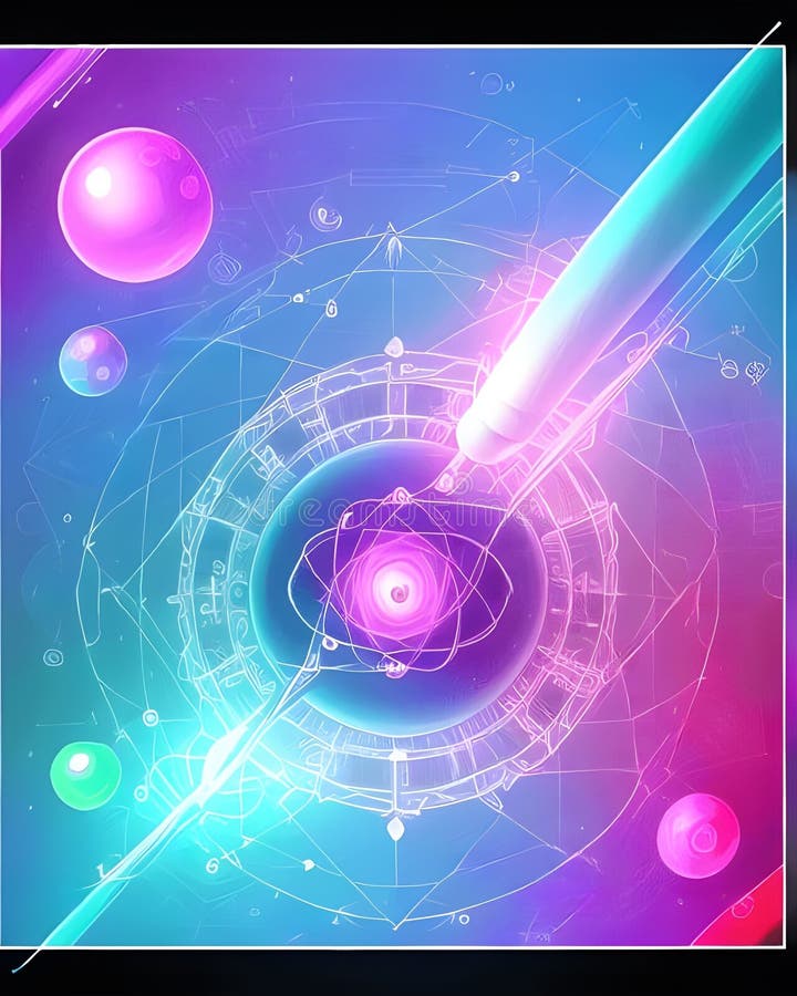 Abstract Technology Background with Space and Planets. Vector ...