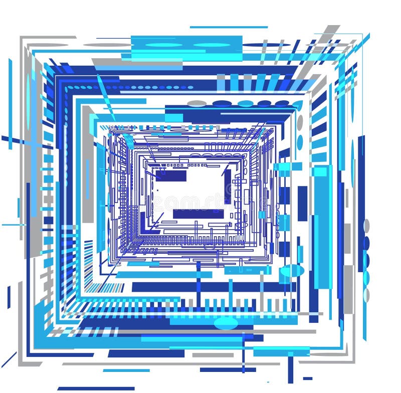 Abstract Technology Background with Squares Stock Illustration ...