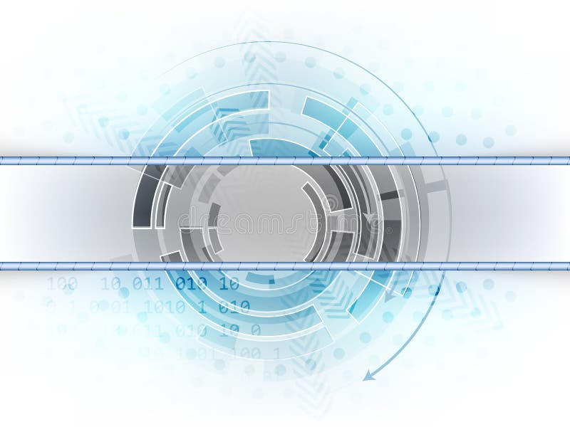 Abstract White Circle Digital Technology Background, Futuristic ...