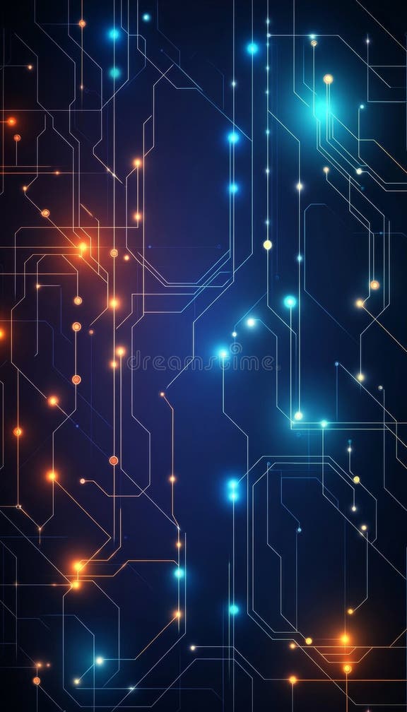 Abstract Technology Background, Symmetrical Electronic Circuits ...