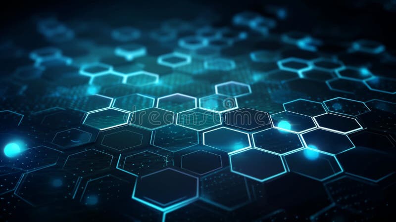 Abstract Technology Background, Tech Innovation Hexagon Pattern Design ...