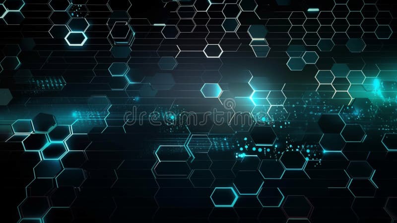 Abstract Technology Background, Tech Innovation Hexagon Pattern Design ...
