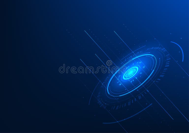 Abstract Technology Background. Technology Circle Representing Data Processing and Display ...