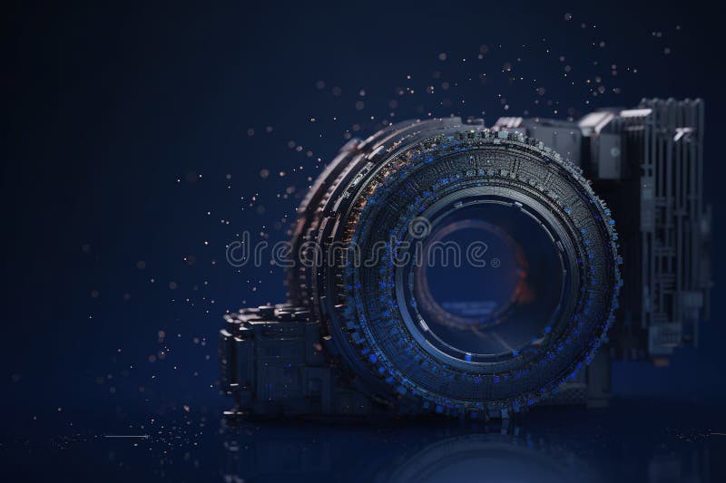 Abstract Technology Spotlight Blue Backgrounds with Spotlight. Stock ...