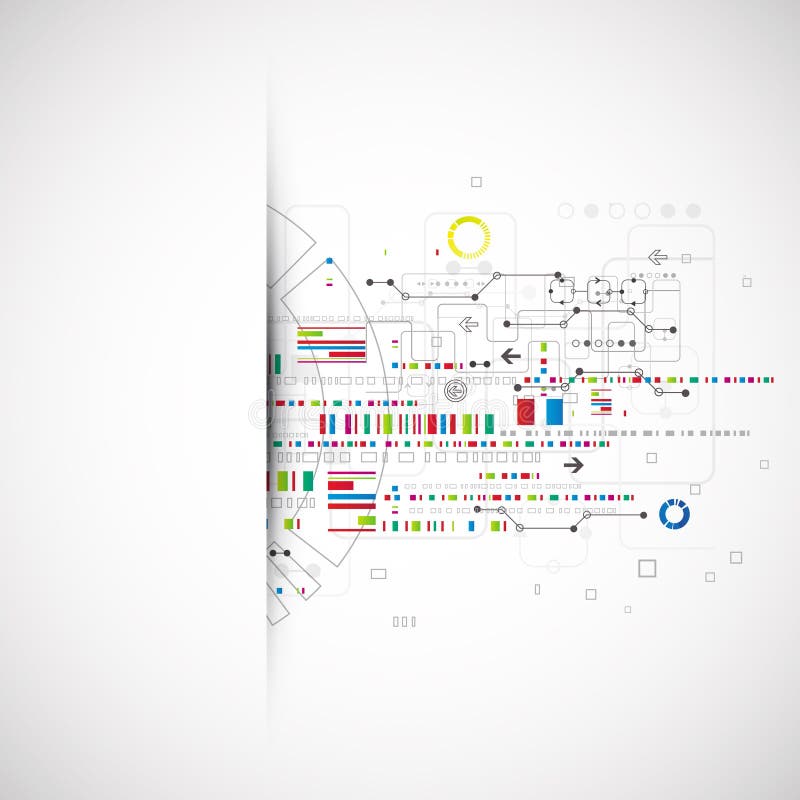 Abstract Technology Background with Various Technological Elements ...