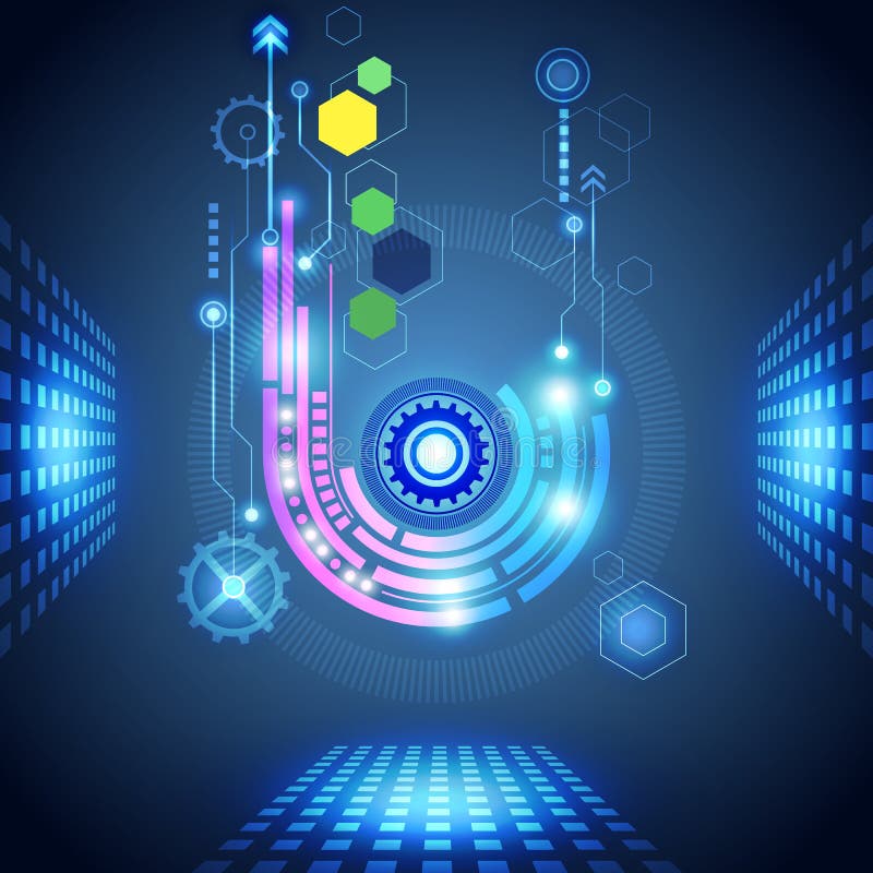 Background of Scientist and Future Technological Structure Stock Photo ...