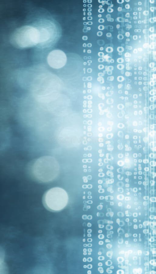 Abstract Technology Background, Vibrant, Swirling Binary Code, Gradient Lights, Futuristic Tech ...