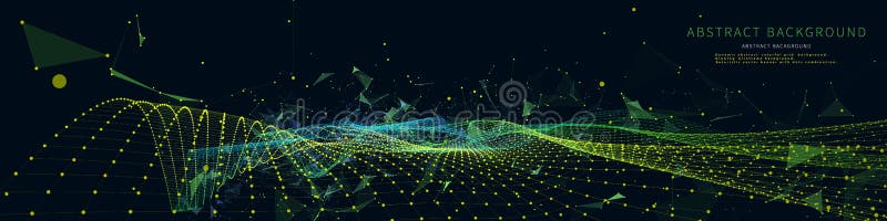 Abstract Technology Background with Wavy Color Grid. Analytics Data Algorithms. Computing ...