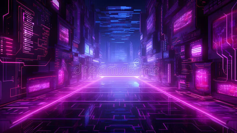 Abstract Technology Background With Wavy Color Grid Analytics Data