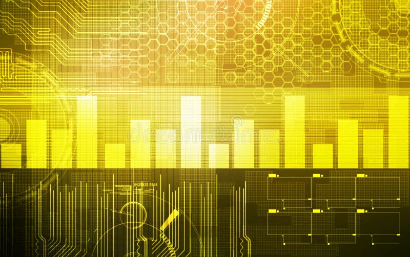 Abstract Technology Background Yellow Stock Illustration - Illustration ...