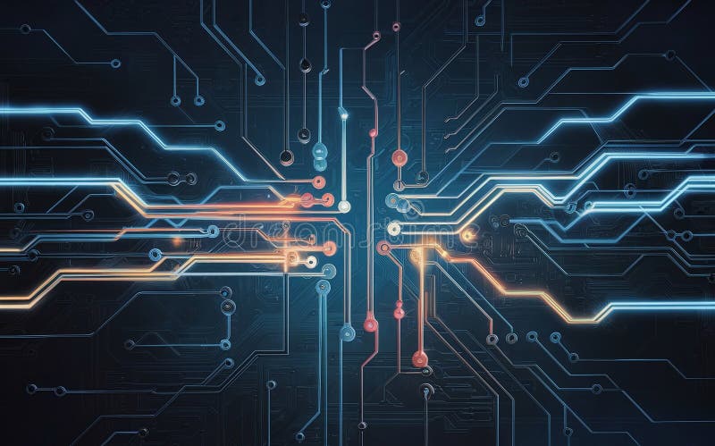 Modern Technology Network and Abstract Geometric Concepts Futuristic ...