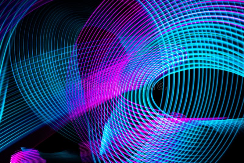 Abstract Technology Banner Design. Digital Neon Lines on Black ...