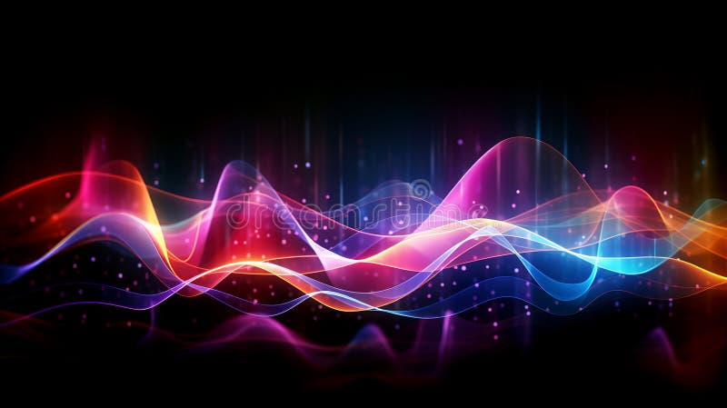 Abstract Technology Banner Design. Abstract Sound Waves Stock ...