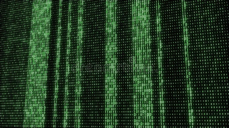 Abstract Technology Binary Code Background. Computer Code. Digital Flow. Big Data and ...