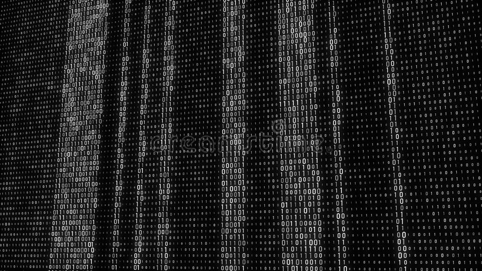 Abstract Technology Binary Code Background. Computer Code. Digital Flow. Big Data and ...