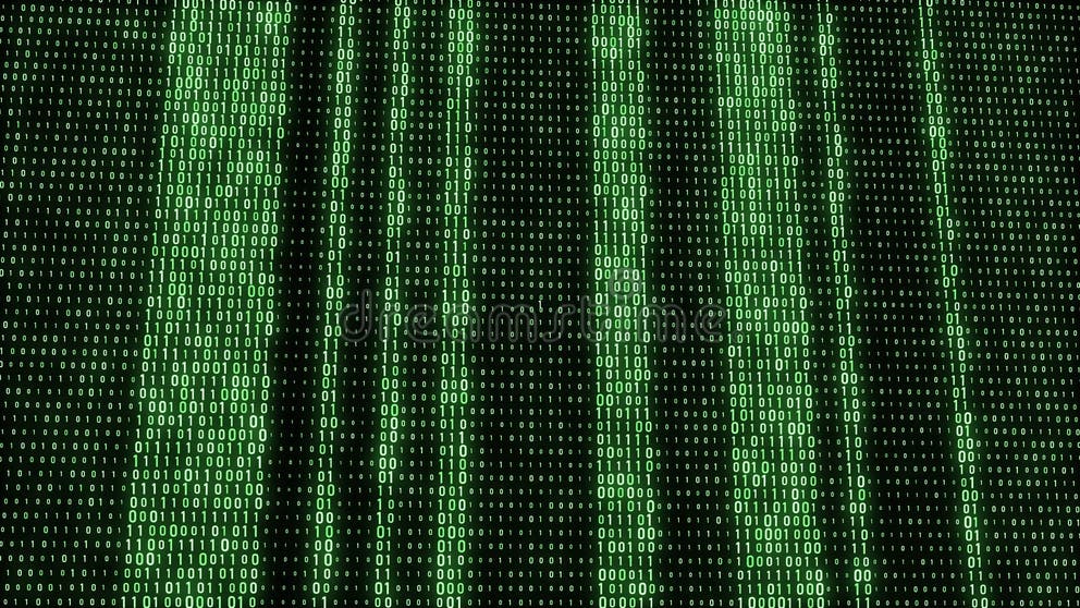 Abstract Technology Binary Code Background. Computer Code. Digital Flow. Big Data and ...