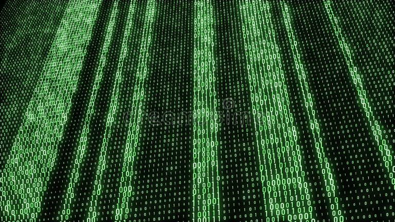 Abstract Technology Binary Code Background. Computer Code. Digital Flow. Big Data and ...