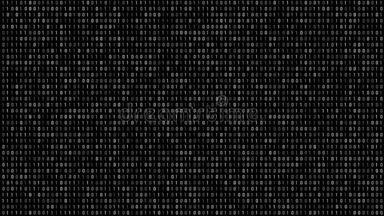 Abstract Technology Binary Code Background. Computer Code. Digital Flow. Big Data and ...
