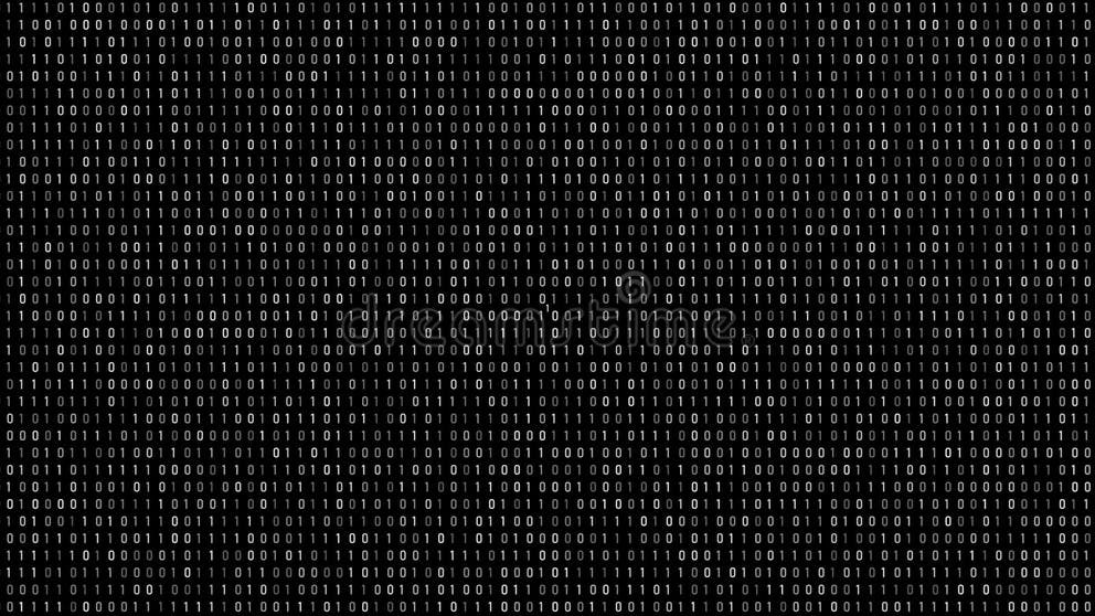 Abstract Technology Binary Code Background. Computer Code. Digital Flow. Big Data and ...
