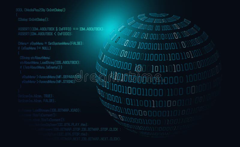 Abstract Technology Binary Code Background.Digital Binary Data and Secure Data Concept with ...