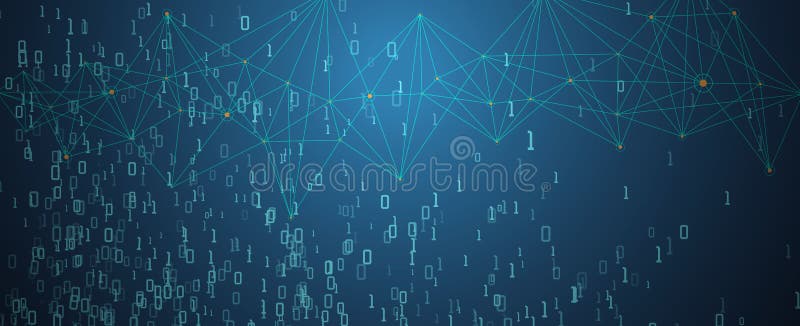 Abstract Technology Binary Code Background.Digital Binary Data and ...