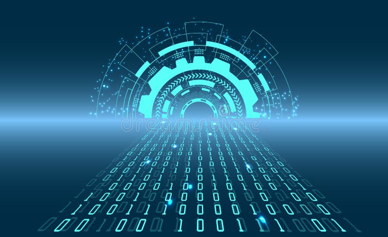 Abstract Technology Binary Code Backgrounddigital Binary Data And Secure Data Concept With