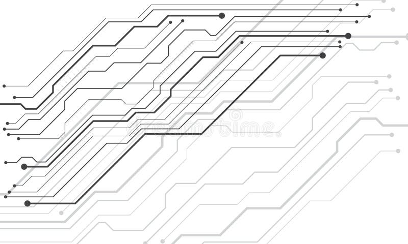 Abstract Technology Black Lines Circuit Cyber Pattern on White ...