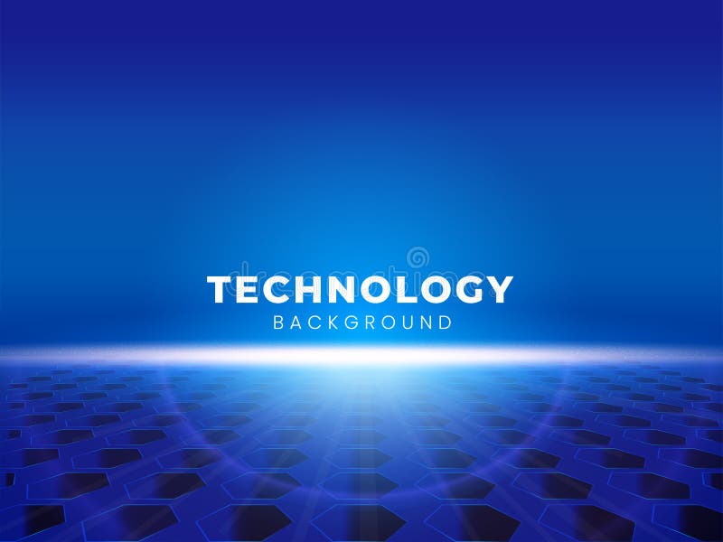 Abstract Technology Blue Background with 3D Hexagonal Stock ...