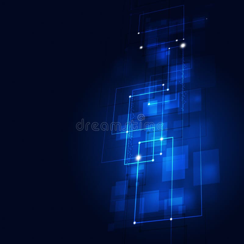Abstract Technology Blue Background Stock Illustration - Illustration ...