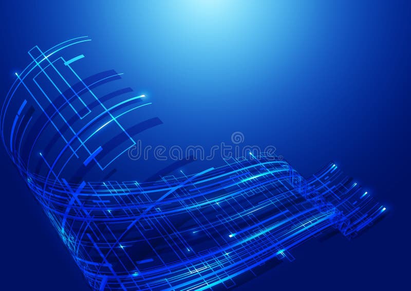 Abstract Technology Blue Background Stock Vector - Illustration of ...