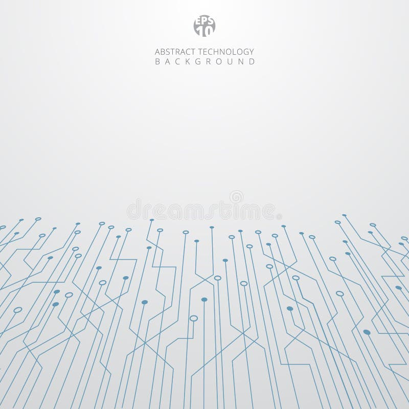Abstract Technology Blue Circuit Board Perspective on White Back Stock ...