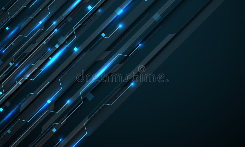 Abstract Technology Blue Circuit Cyber Futuristic Dynamic Blank Space ...