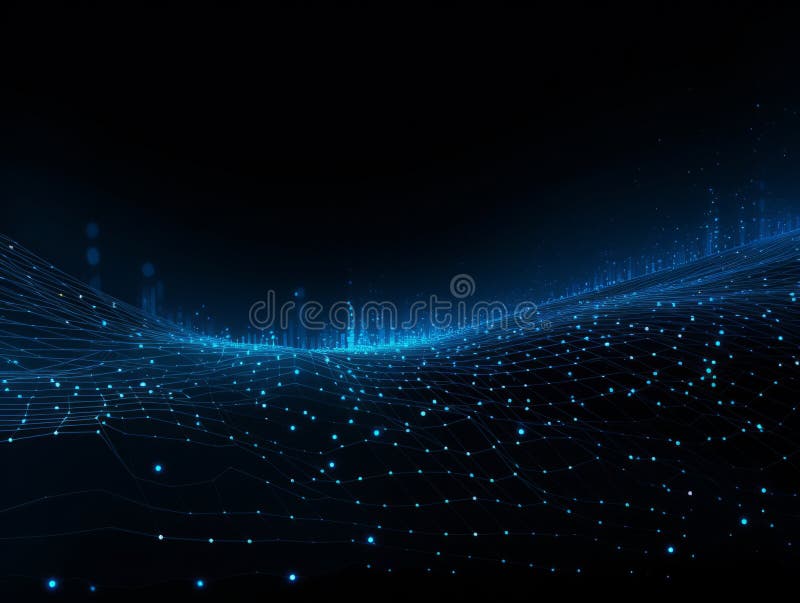 Abstract Sci-fi Blue Background, Concept of Digital Future., AI Stock Illustration ...