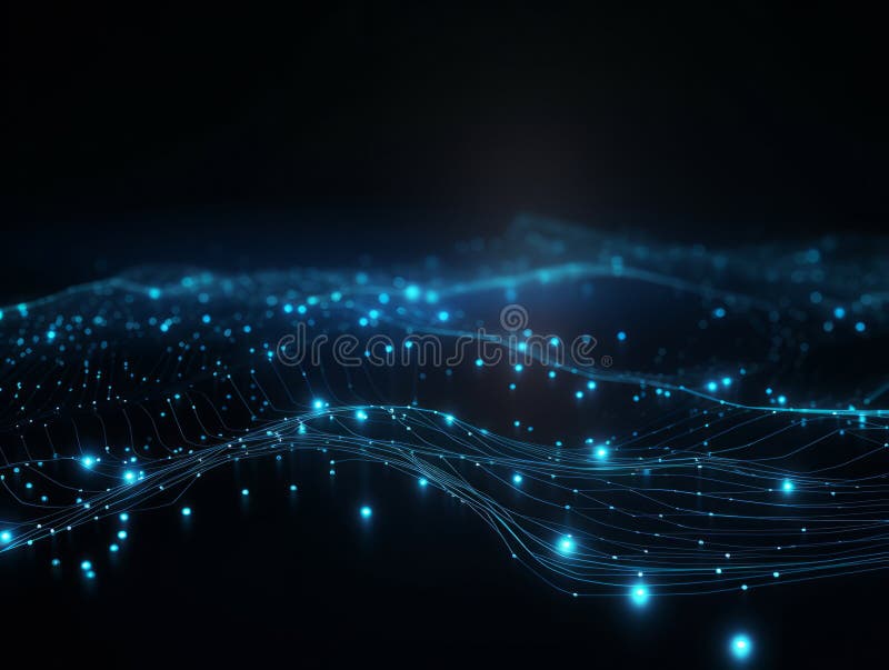 Abstract Sci-fi Blue Background, Concept of Digital Future., AI Stock Illustration ...