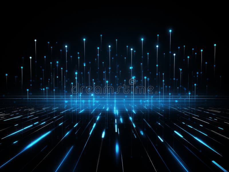Abstract Sci-fi Blue Background, Concept of Digital Future., AI Stock Illustration ...