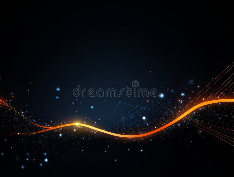 Abstract Sci-fi Blue and Orange Background, Concept of Digital Future ...