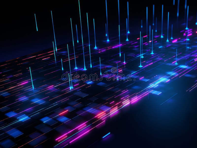 Abstract Sci-fi Blue and Purple Background, Concept of Digital Future ...