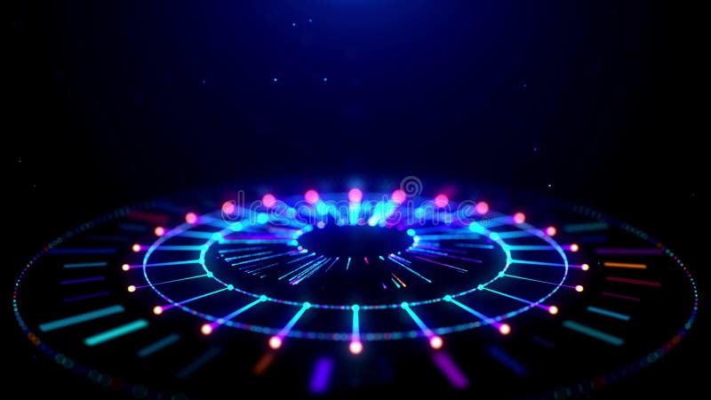 Abstract Technology Blue Shiny Concentric Circles Digital UI Elements ...